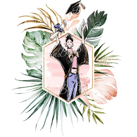 Graduation Sublimation Design PNG Greenery Graduate | Etsy