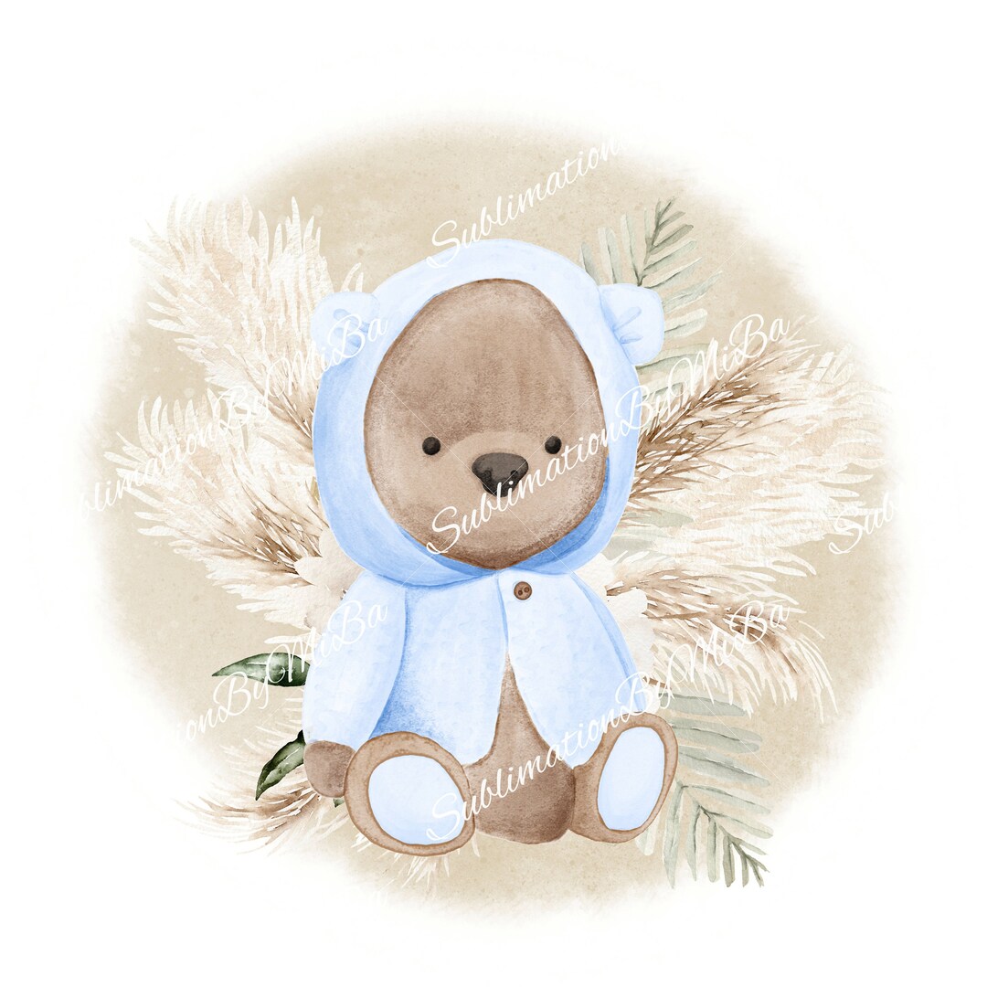 Baby Bear Sublimation Design PNG, Boho Pampas Toddler Sublimation ...