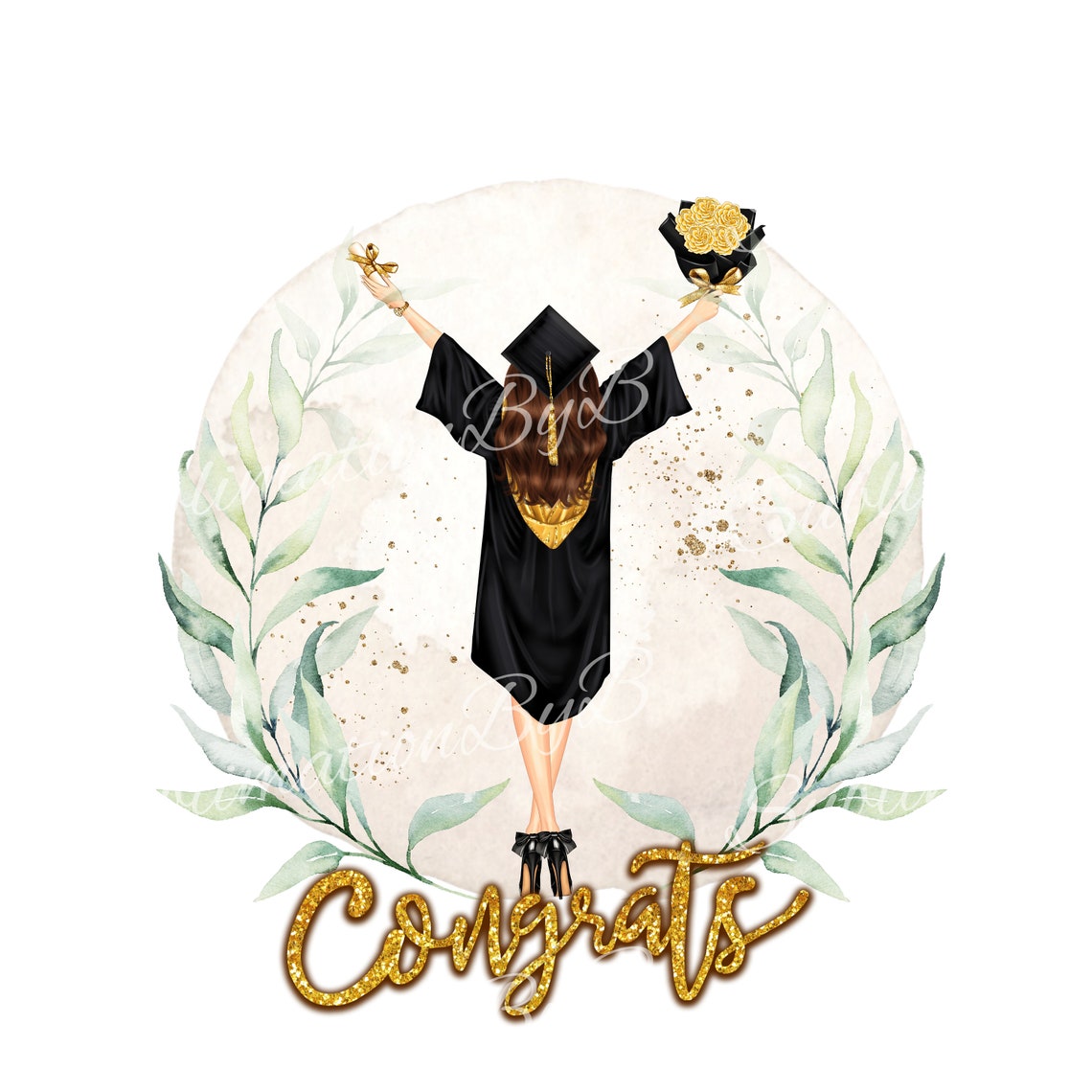 Graduation Sublimation Design PNG Greenery Graduate - Etsy