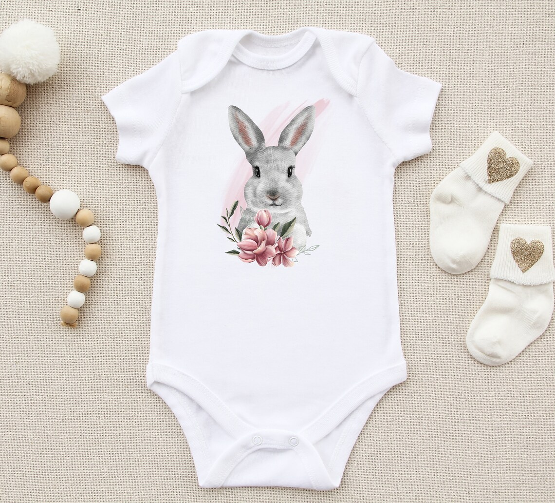 Easter Bunny Magnolia Sublimation Design PNG Toddler - Etsy