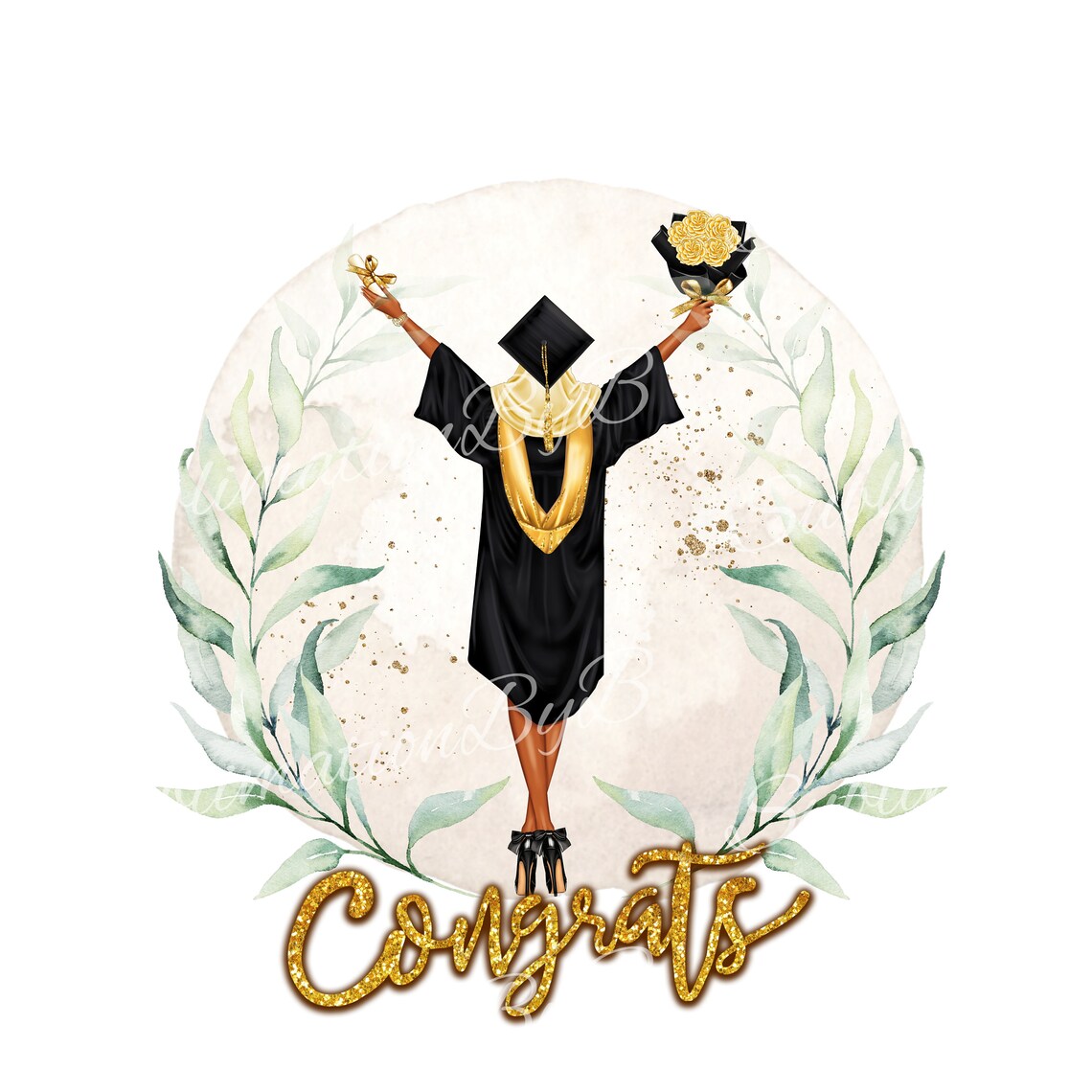 Graduation Sublimation Design PNG Greenery Graduate - Etsy