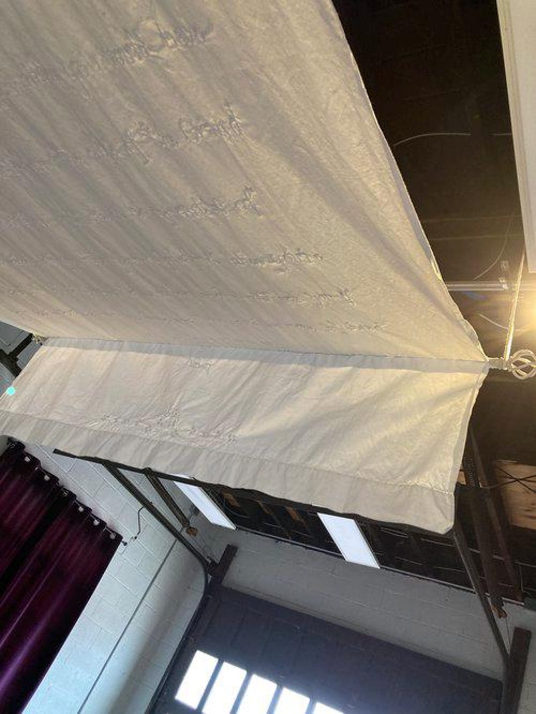 Get in - Hand Embroidered Poem Canopy From Antique Swedish Linen - Etsy