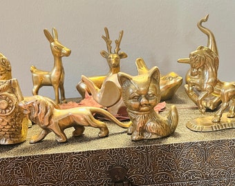 Brass Animal Figurines - Etsy