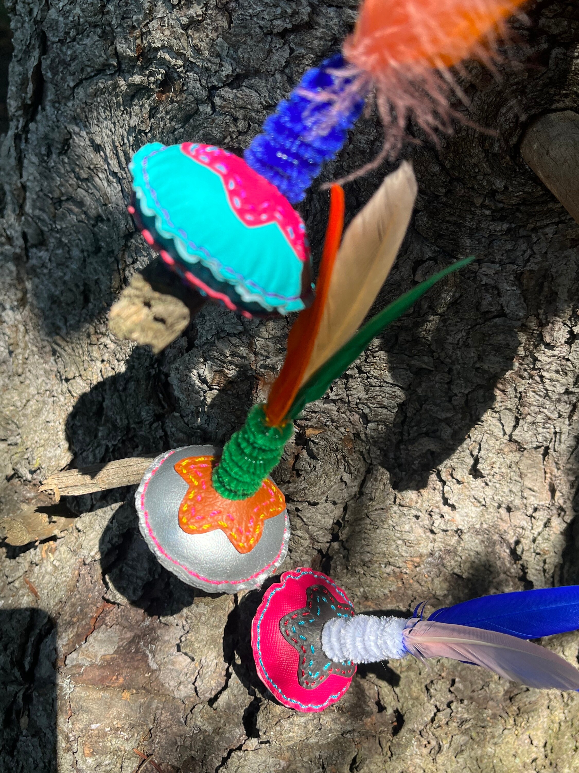 Small Artisanal Peteca Indigenous Toy With Feathers, Indigenous ...