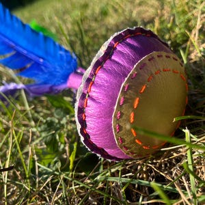 Handmade Mexican Peteca Toy: Vibrant METALLIC Colors Turkey Feathers ...