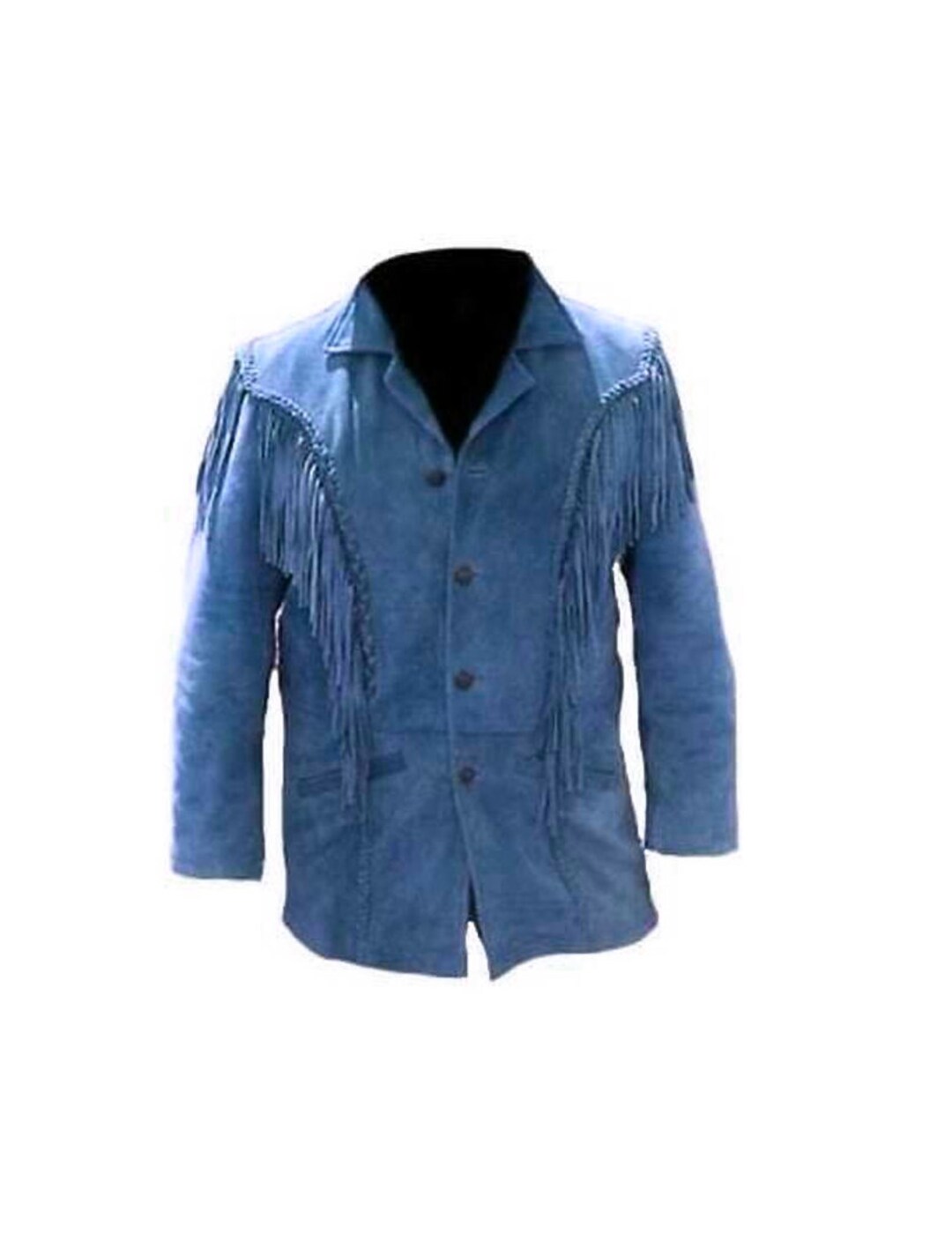 Men Native American Western Suede Leather Jacket Fringe Cowboy Jacket ...
