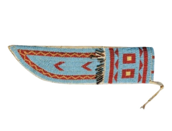 Sioux Tribe Native American Indian Beaded Knife Cover Suede Leather ...