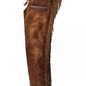 Men Native American Suede Leather Pant Rodeo Mountain Western Cowboy ...