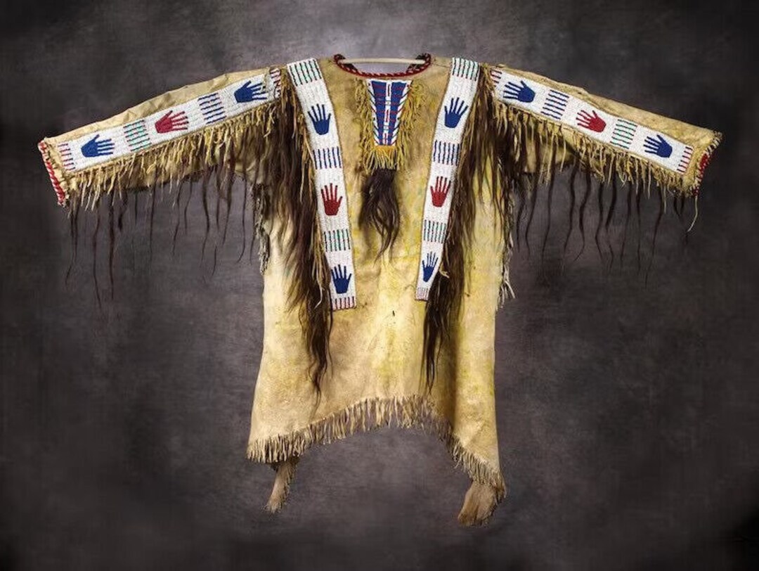 Men Native American Western Style Warrior Scalp Suede Leather Shirt ...