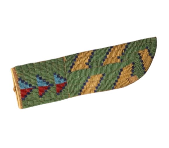 Sioux Tribe Native American Indian Beaded Knife Cover Suede Leather ...
