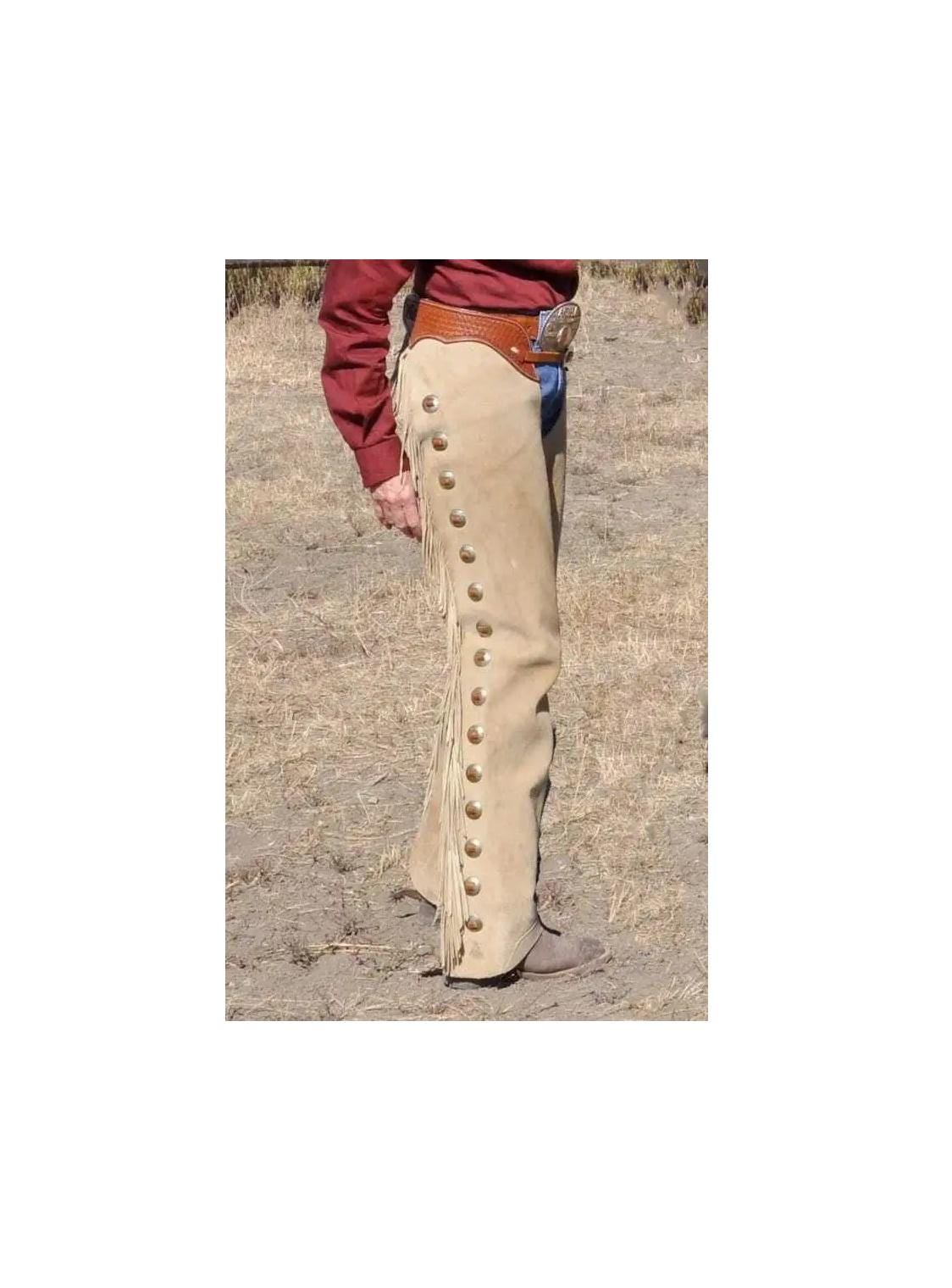 Men Native American Suede Leather Pant Rodeo Mountain Western Cowboy ...