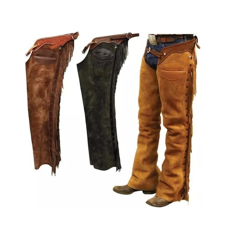 Men Native American Suede Leather Pant Rodeo Mountain Western Cowboy ...