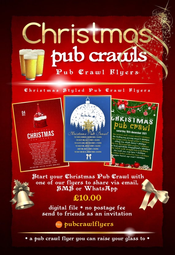 Pub Crawl Flyer Christmas Pub Crawl Downloadable Digital - Etsy