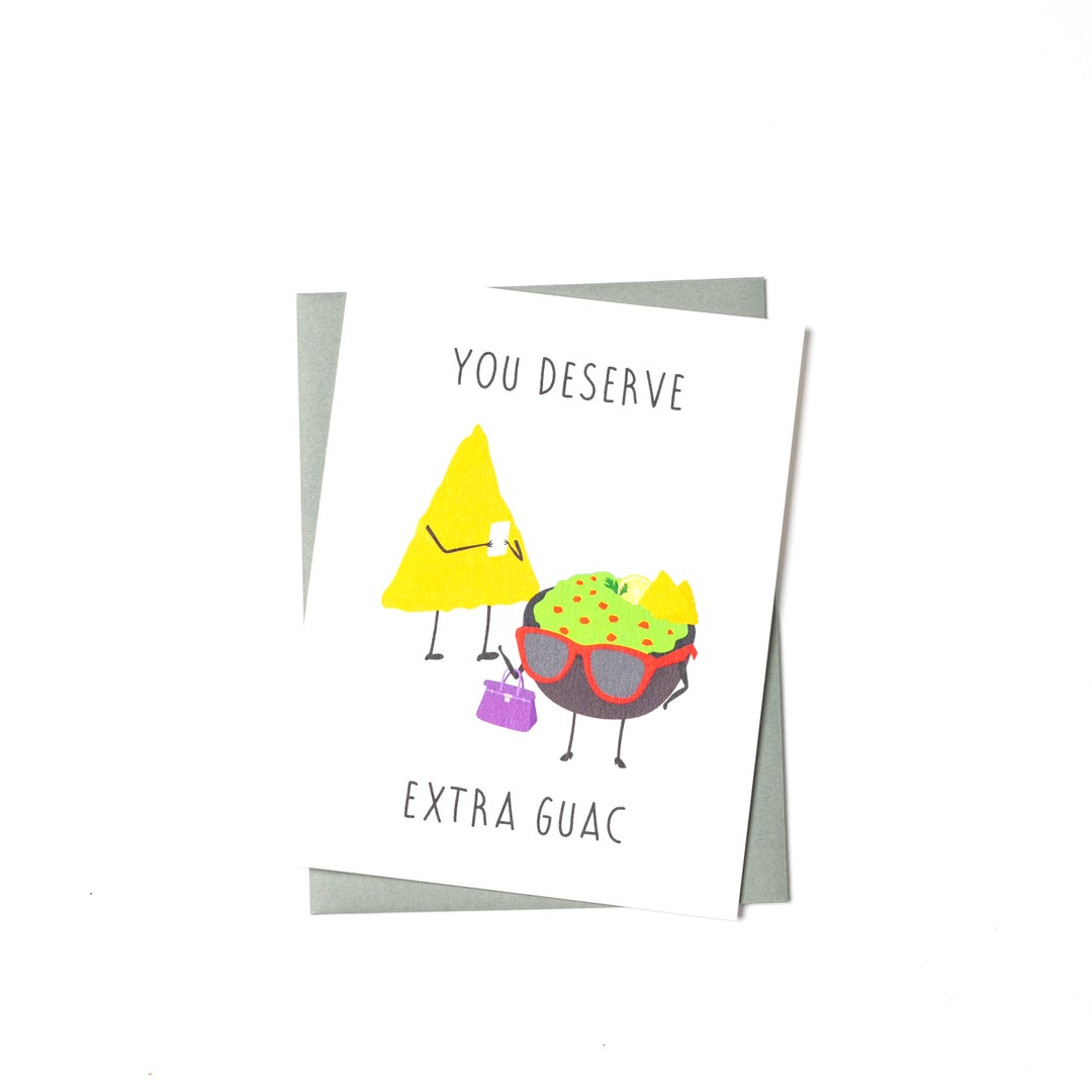 Extra Guac Greeting Card Cute Thank You Card Funny Thank You Card ...