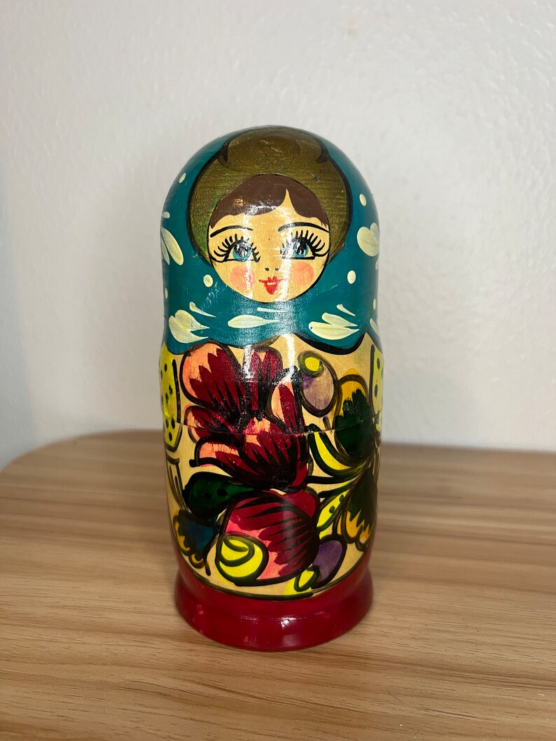 Vintage Russian Matryoshka Dolls, Wooden Babushka, Nesting Dolls ...