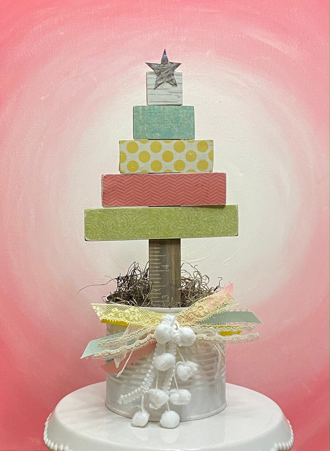 Shabby Chic Stacked Wood Christmas Tree - Etsy