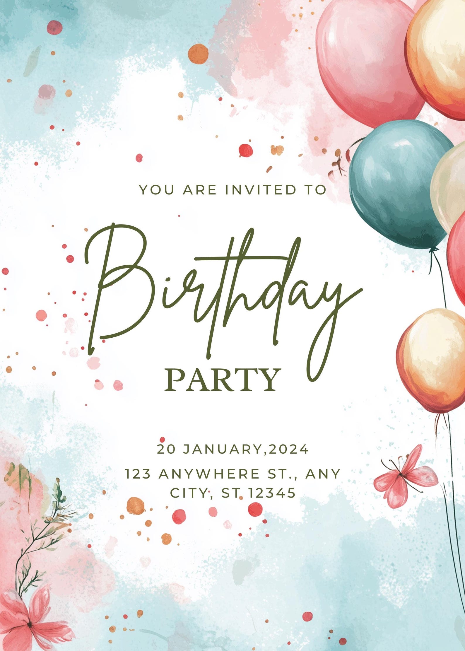 Birthday Invitation Template- PDF - Etsy