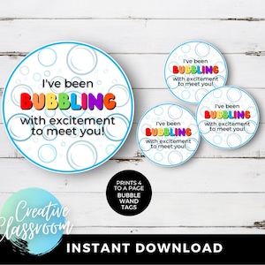 I've Been Bubbling With Excitement | Bubble Wand Tag | Teacher Gift - Etsy
