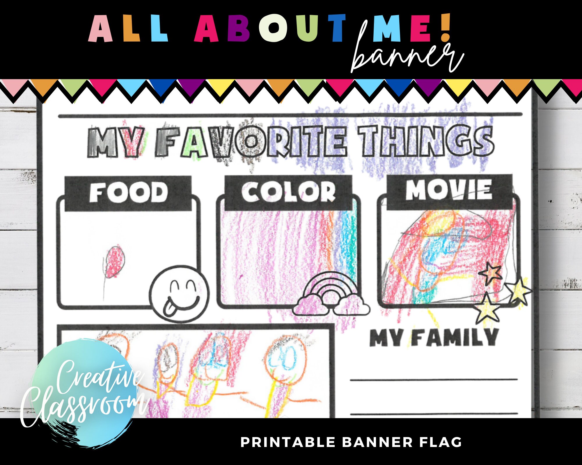 All About Me Banner | Getting to Know You | Back to School | First Day ...