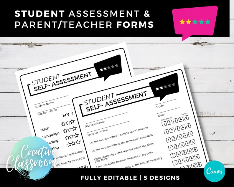 Student Assessment & Parent/teacher Forms | EDITABLE FILES | Meet the ...