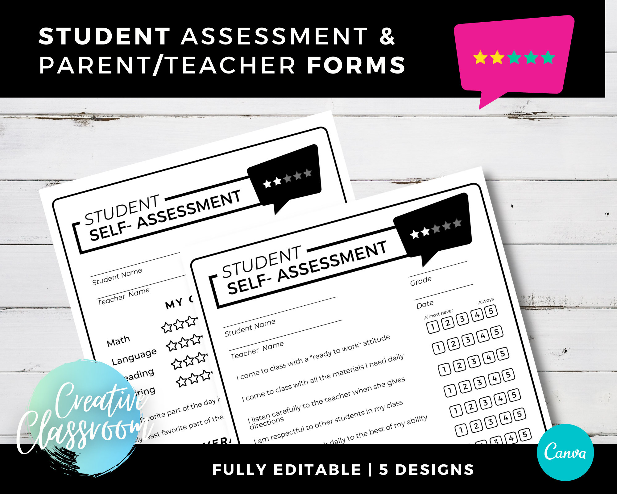 Student Assessment & Parent/teacher Forms | EDITABLE FILES | Meet the ...