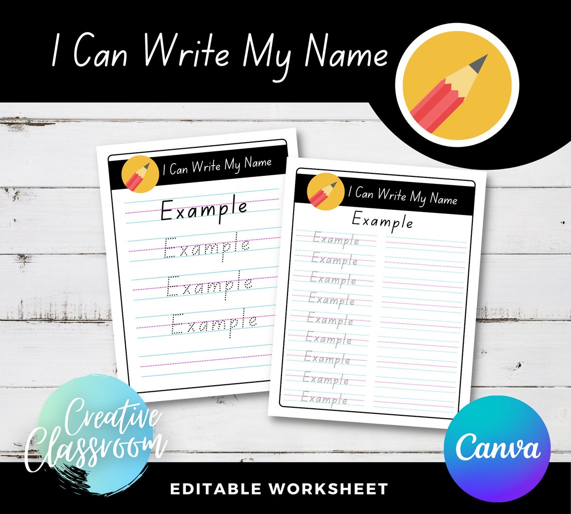 I Can Write My Name | Editable Worksheet | Pre K | K5 | Daycare ...