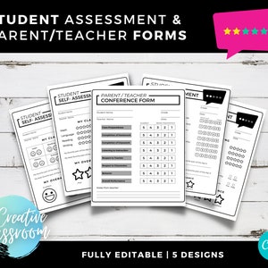 Student Assessment & Parent/teacher Forms | EDITABLE FILES | Meet the ...