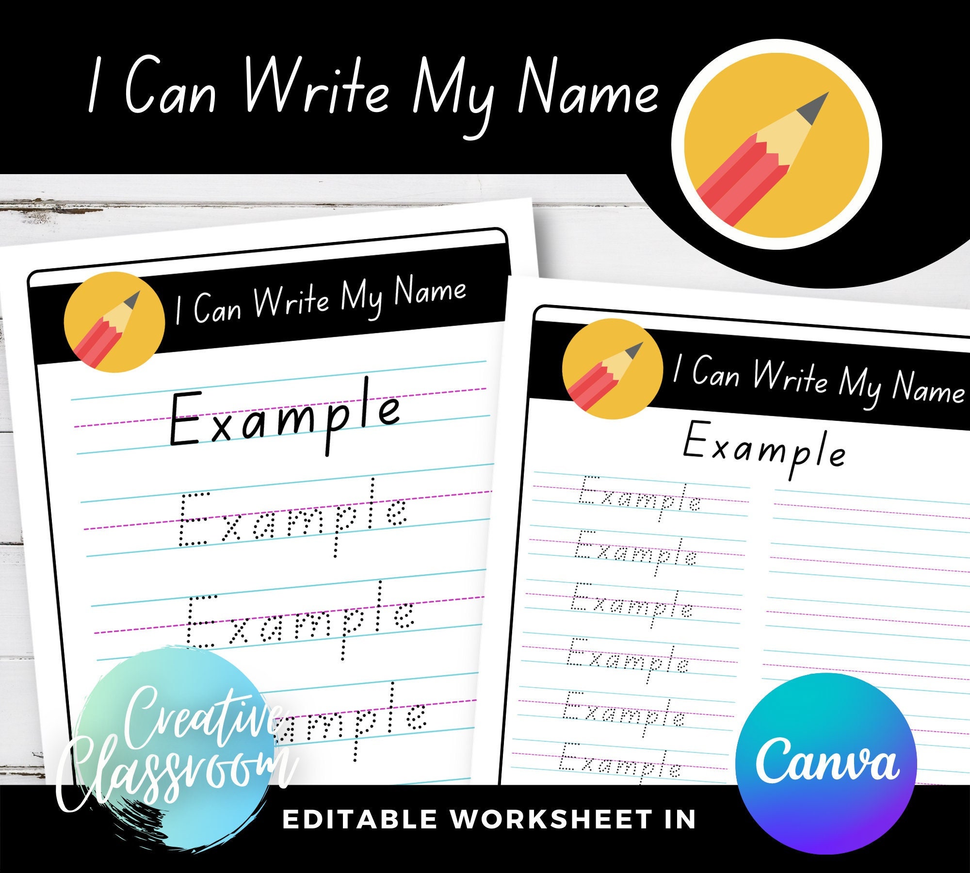 I Can Write My Name | Editable Worksheet | Pre K | K5 | Daycare ...