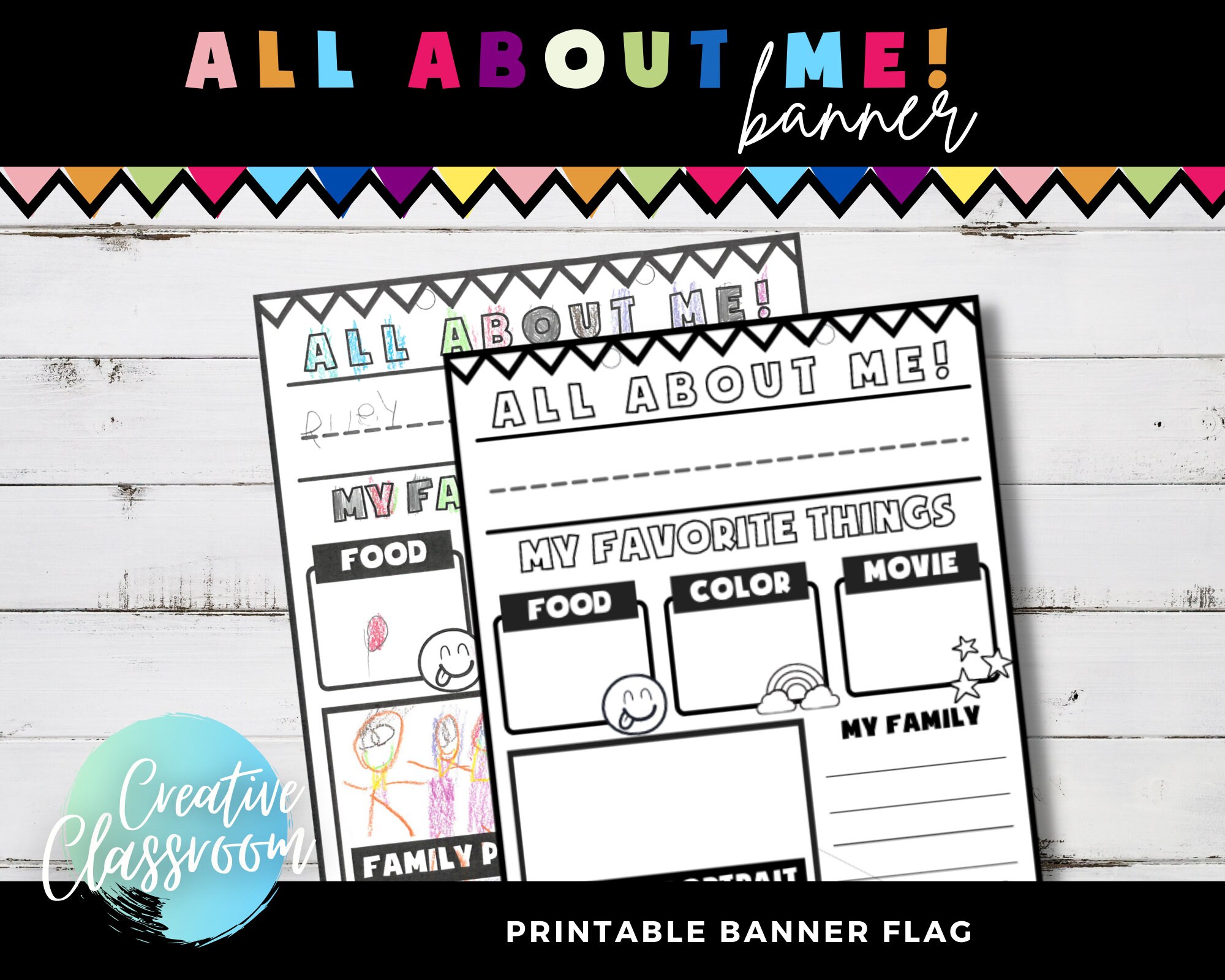 All About Me Banner | Getting to Know You | Back to School | First Day ...