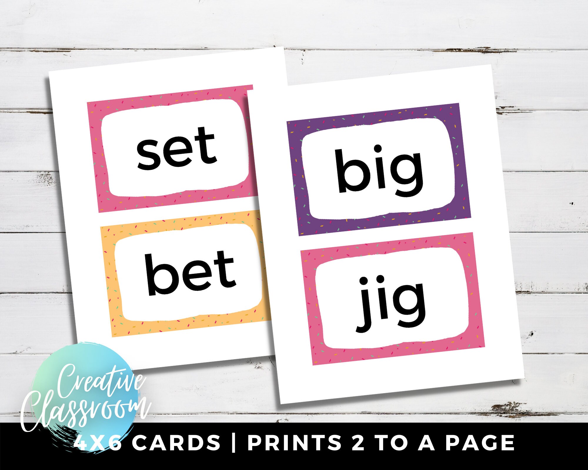 One Vowel Word Cards, Reading Practice, Preschool, Kindergarten ...