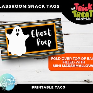 Trick or Treat Classroom Snack Tags | Halloween Treats Tags - Etsy