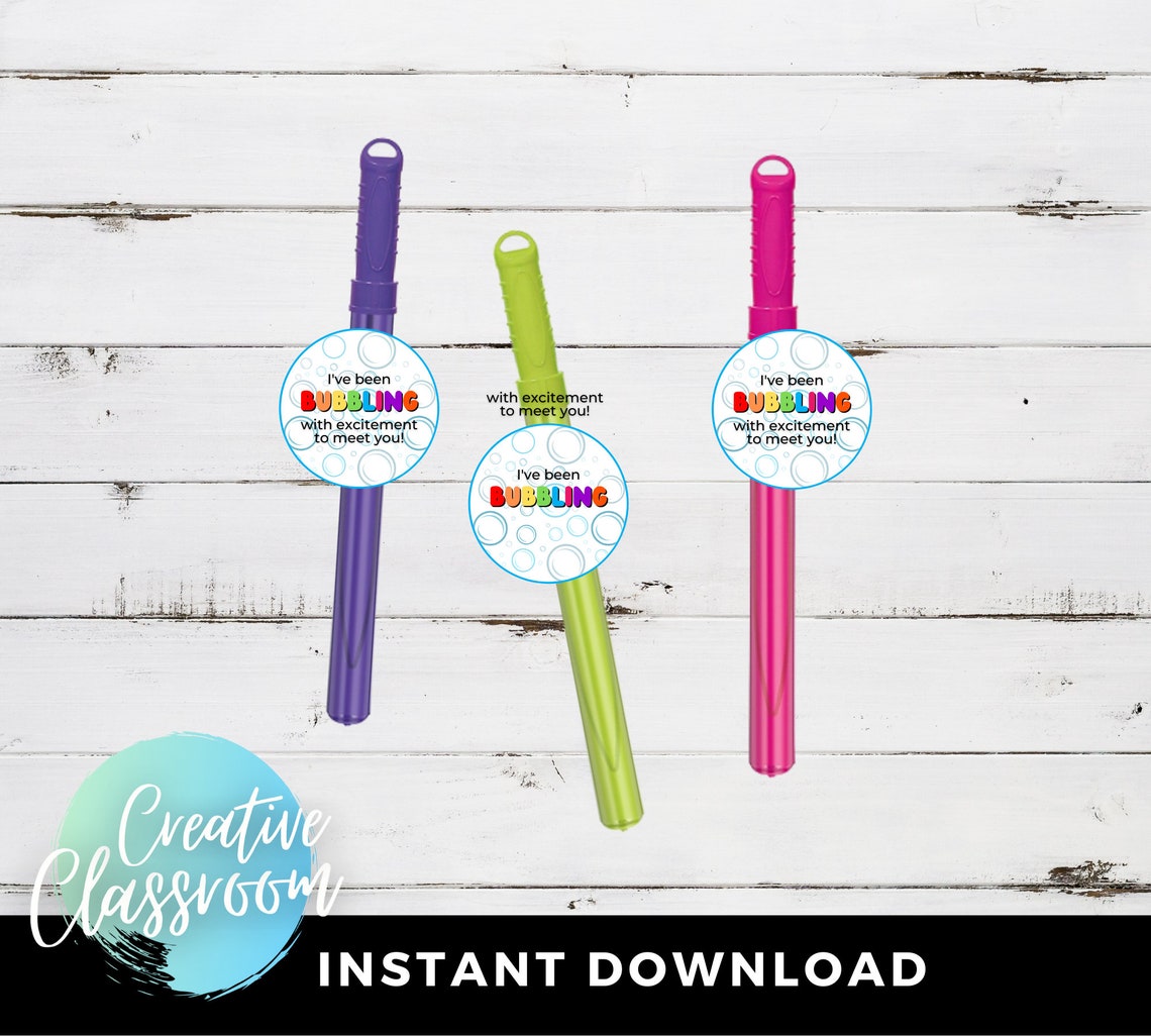 I've Been Bubbling With Excitement | Bubble Wand Tag | Teacher Gift - Etsy