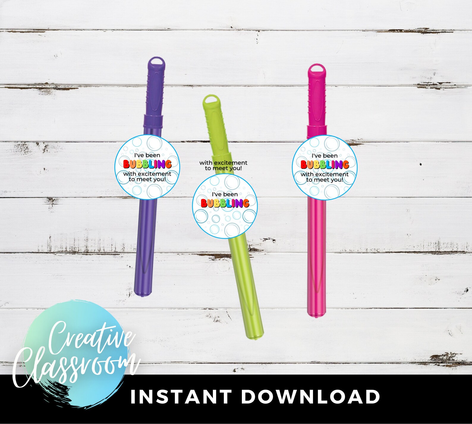 I've Been Bubbling With Excitement | Bubble Wand Tag | Teacher Gift - Etsy