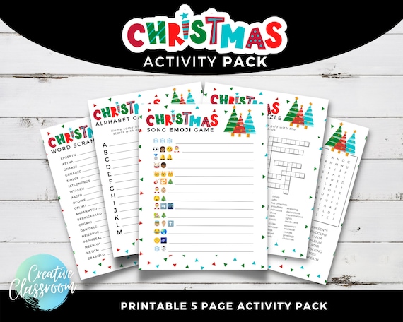 Christmas Activity Pack Printable Activity Bundle Holiday | Etsy
