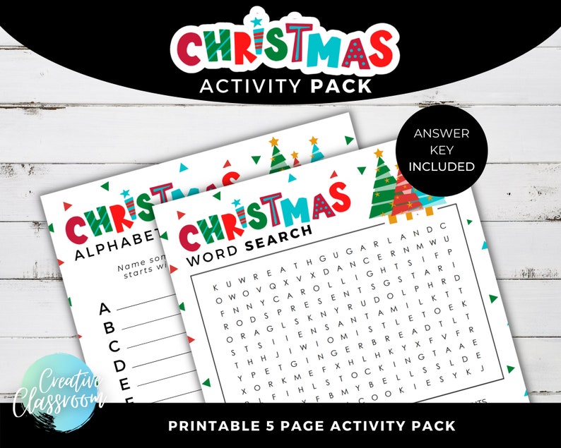 Christmas Activity Pack | Printable Activity Bundle | Holiday ...
