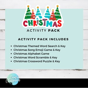 Christmas Activity Pack | Printable Activity Bundle | Holiday ...
