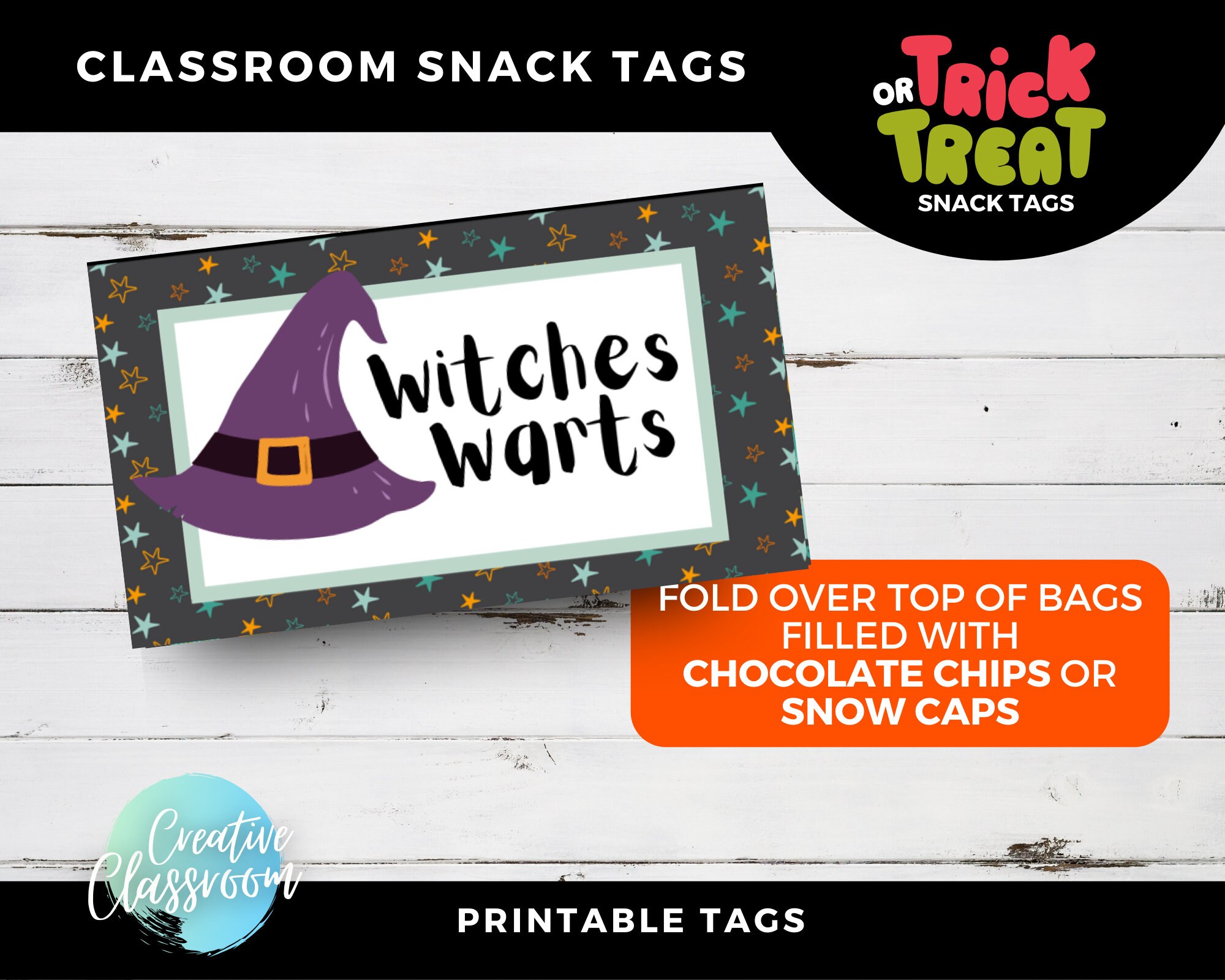 Trick or Treat Classroom Snack Tags | Halloween Treats Tags - Etsy