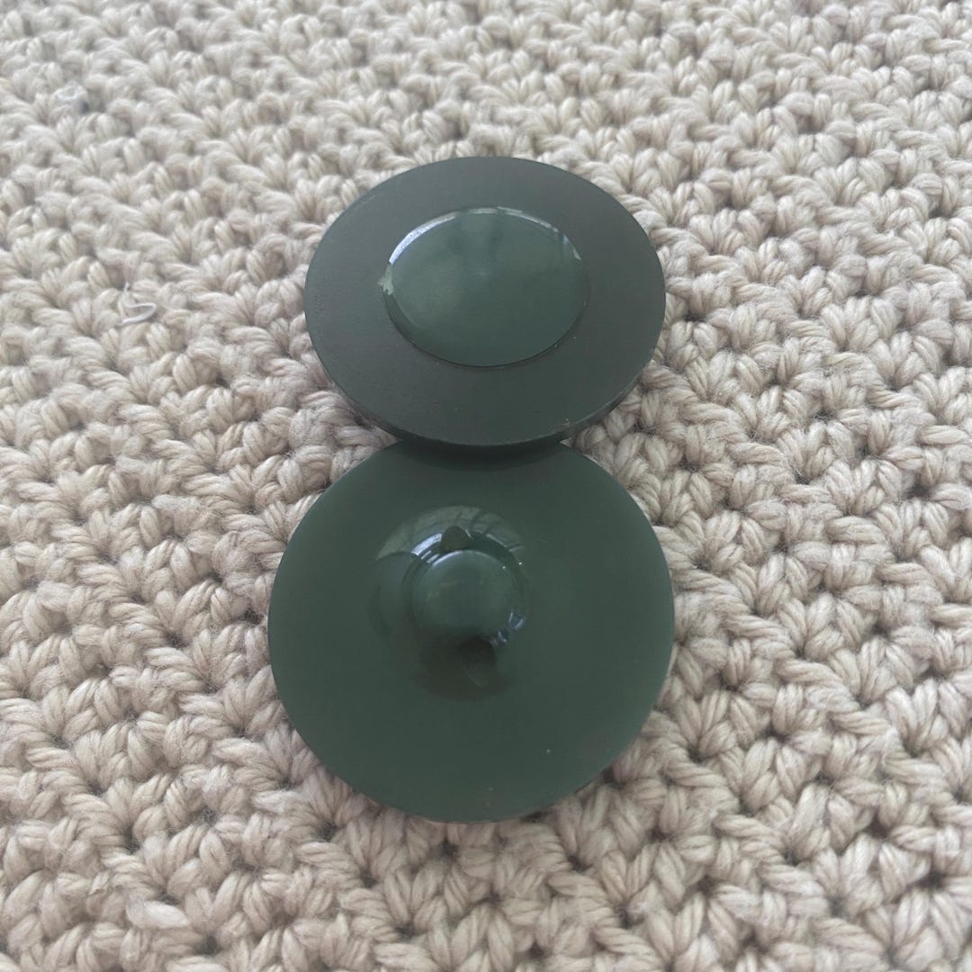 Large Round Vintage Olive Green Buttons 3.5cm Pack of 2 Tunnel Shank - Etsy