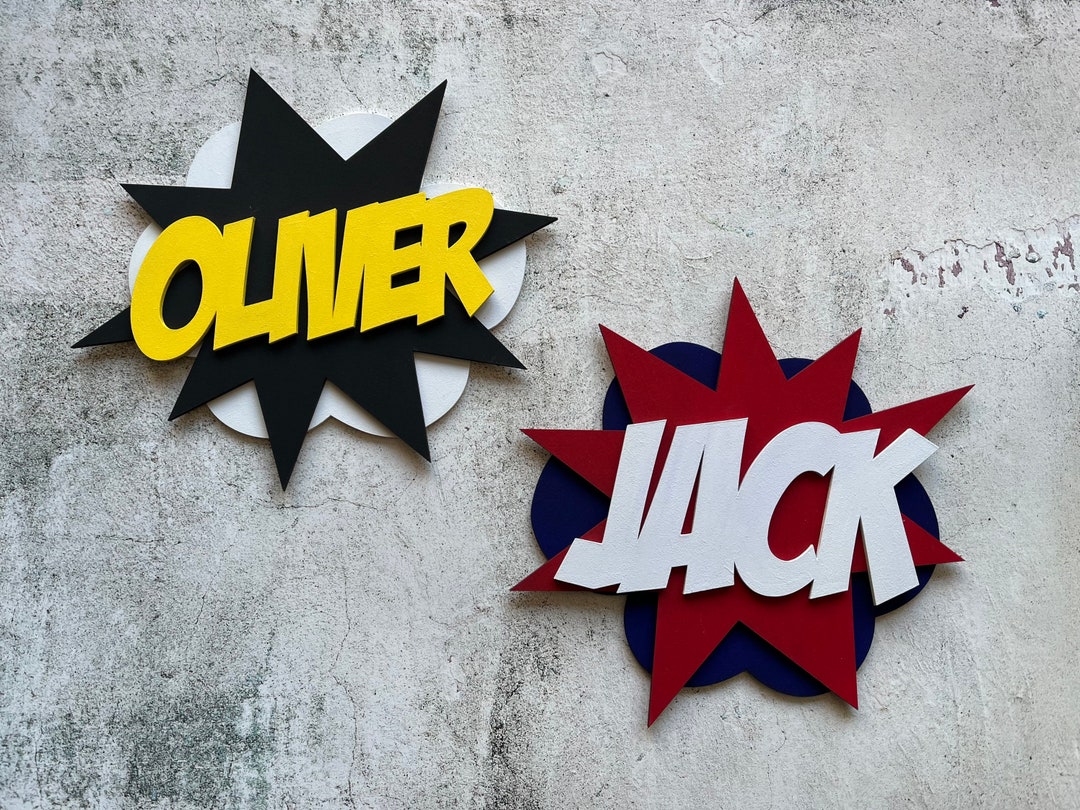 Personalised Superhero Sign, Comic Style Sign, Comic Book Style Plaque ...