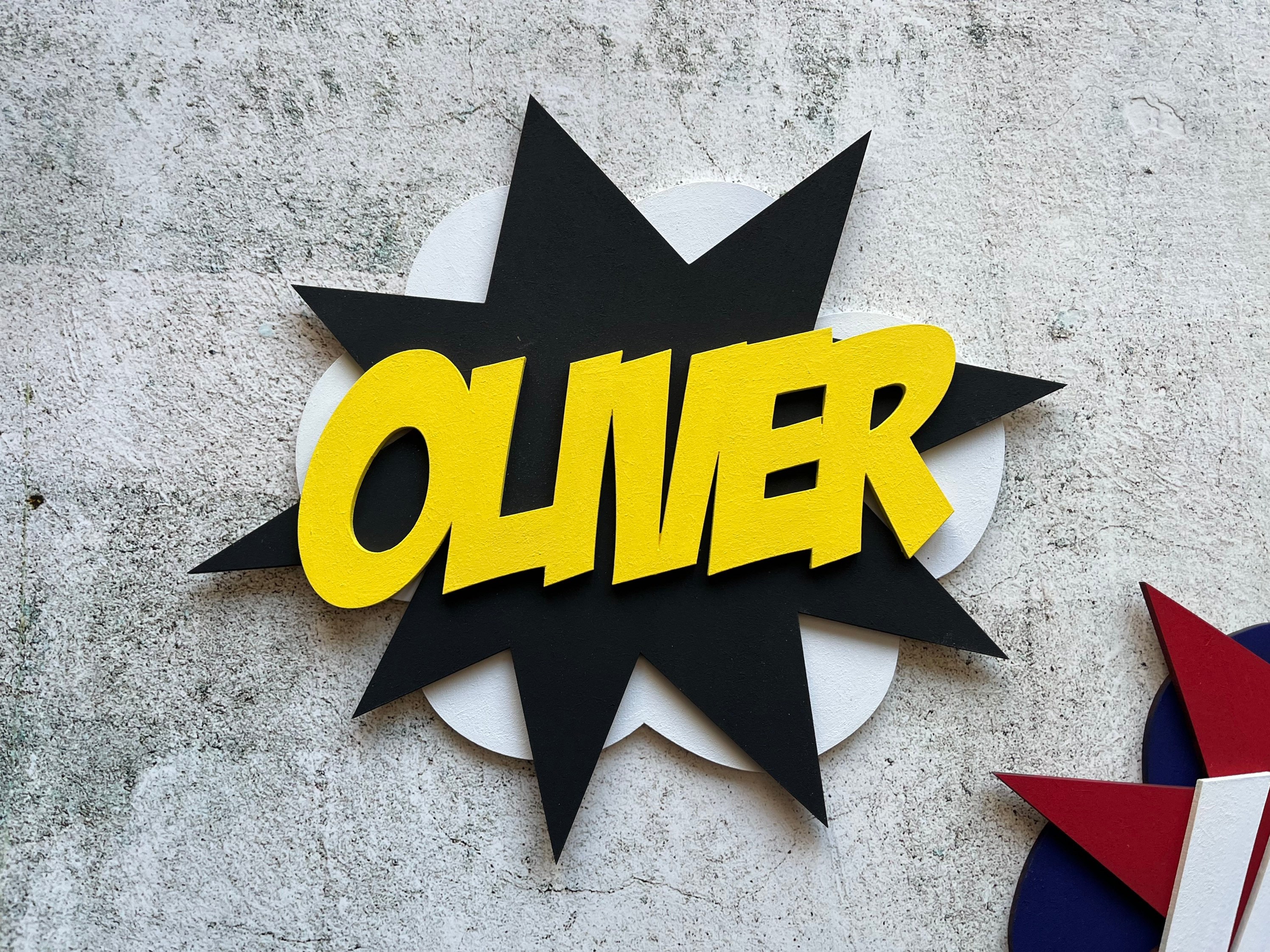 Personalised Superhero Sign, Comic Style Sign, Comic Book Style Plaque ...