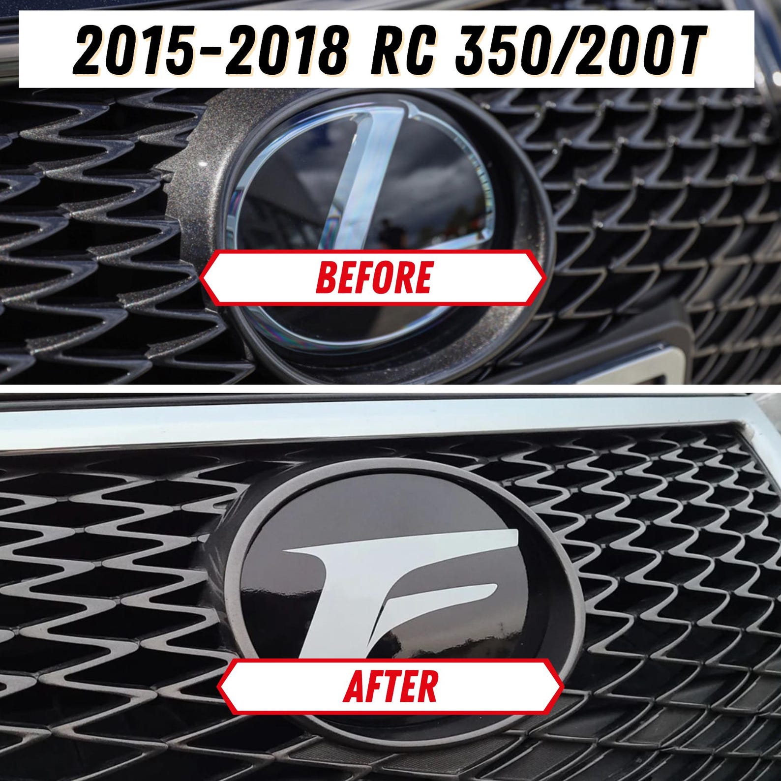 2015-2018 Lexus RC350 Vinyl Decal Emblem Overlay Cover Front Grille | F ...