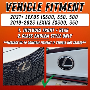 Stealth Lexus Emblem Vinyl Decal Overlay Set Front & Rear Combo 2021 ...