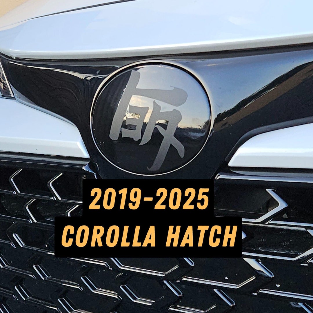 2019 - 2025 Toyota Corolla Hatchback Front Stealth Emblem Vinyl Overlay ...
