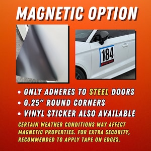 Autocross Numbers Set Track Day Custom Car Race Number, Name, Flag ...