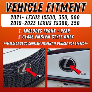 Lexus Emblem Vinyl Overlay Decal Set Front + Rear Combo | 2021+ IS and ...