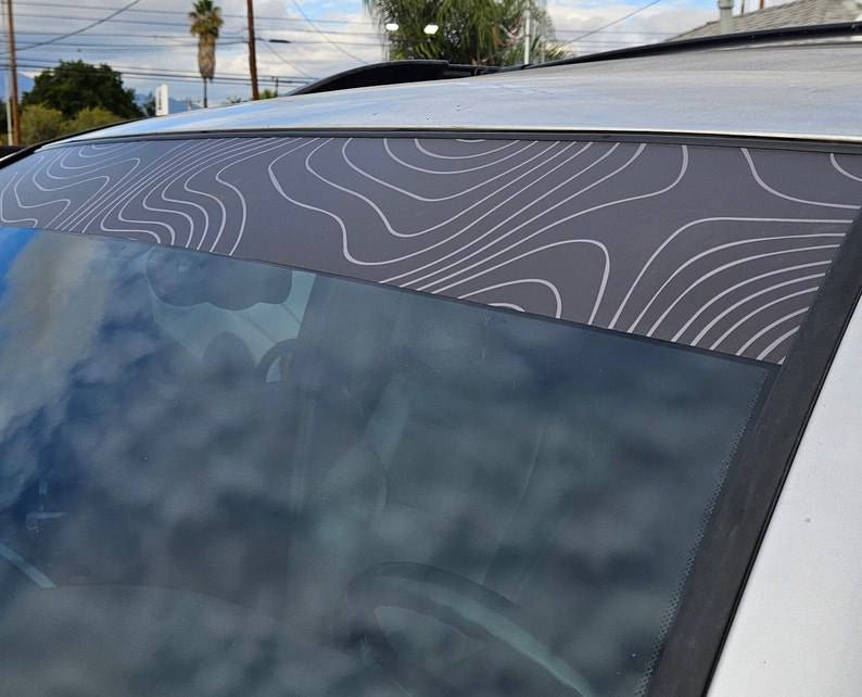 Topographic Window Shield Sun Strip Banner Printed Vinyl Sticker Cover ...