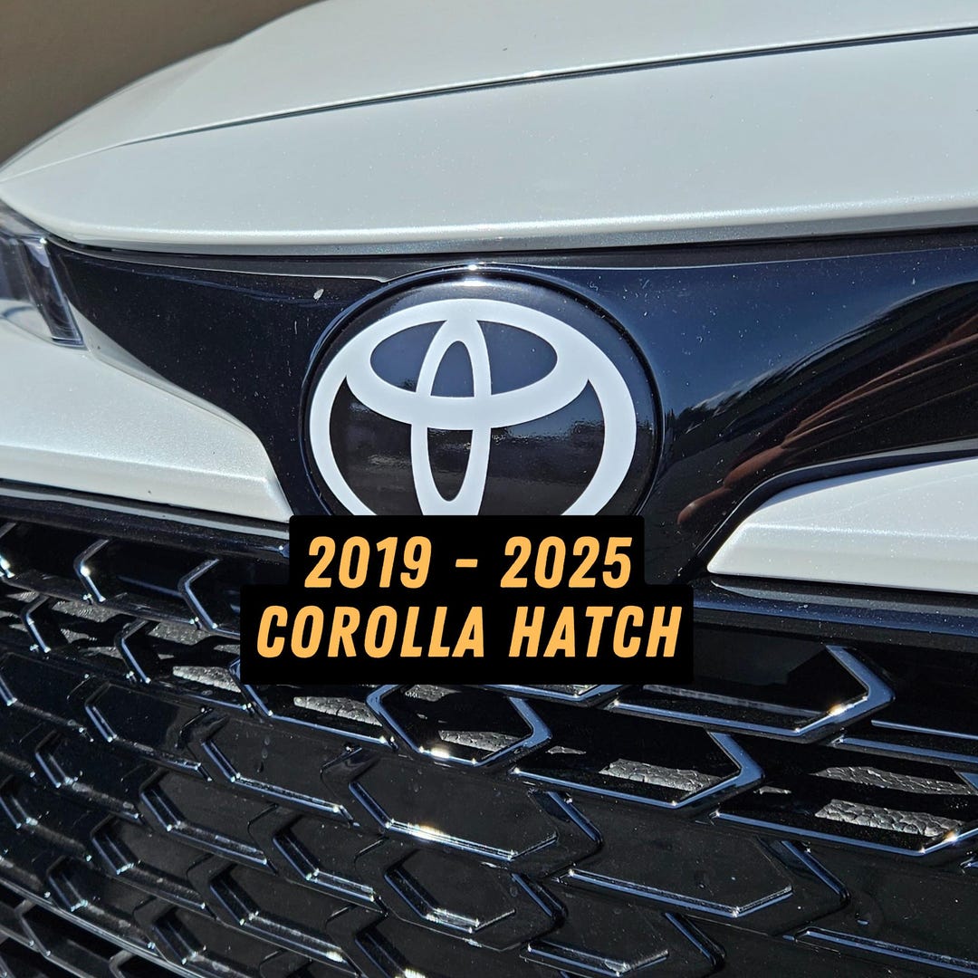 2019 - 2025 Toyota Corolla Hatchback Front Emblem Vinyl Overlay Decal ...