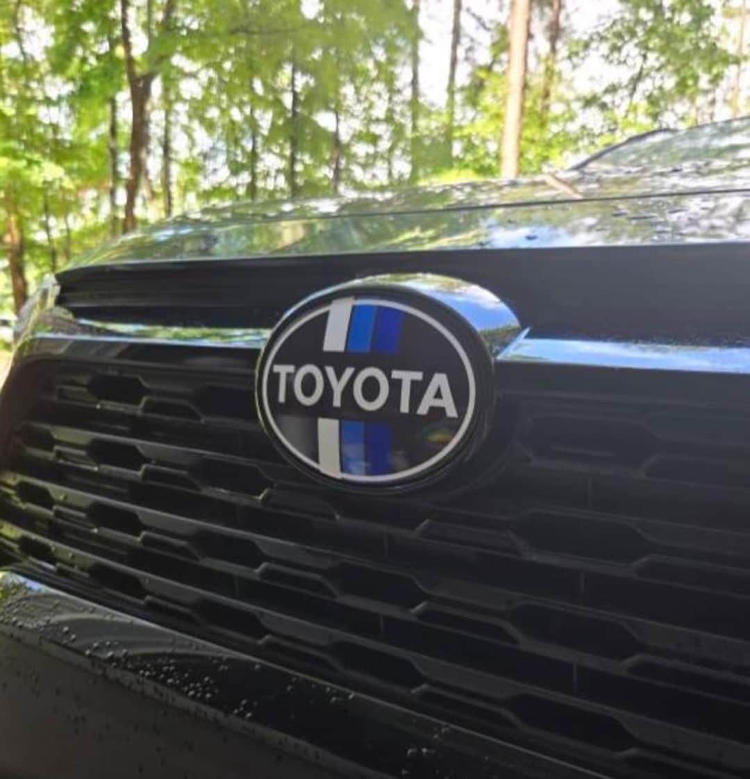 2016 - 2025 Toyota RAV4 Front Vintage Blue Stripes TRD Emblem Vinyl ...