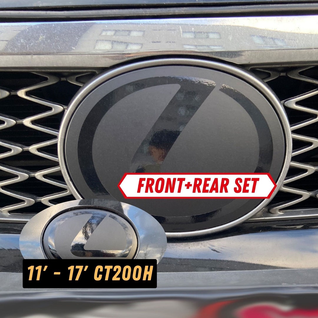 2011-2017 Lexus CT200H Stealth Emblem Vinyl Overlay Decal Set Front and ...