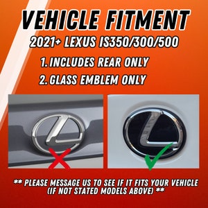 Reflective Lexus Rear Emblem Vinyl Overlay| 2021+ IS350, IS300, IS500 ...
